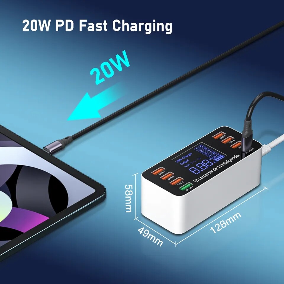 4/8 Port USB Fast Charger High Speed Desktop Wall Fast Charging Station ...