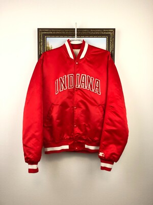 Vintage 90's Indiana University Hoosiers Starter Red Satin Jacket ...