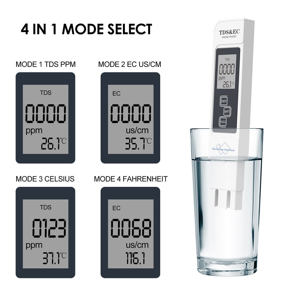 TDS3 PPM Meter Digital Tester Home Drinking Tap Water Quality Purity ...