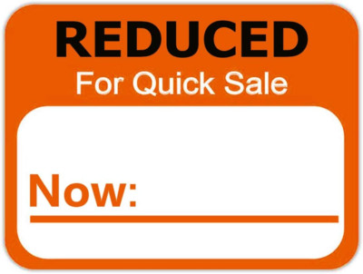 Reduced for Quick Sale Stickers , Price Reduced Retail Labels Stickers ...