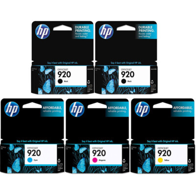 GENUINE HP 920 Ink Cartridge 5-Pack for Officejet 6000 6500 7000 7500 ...