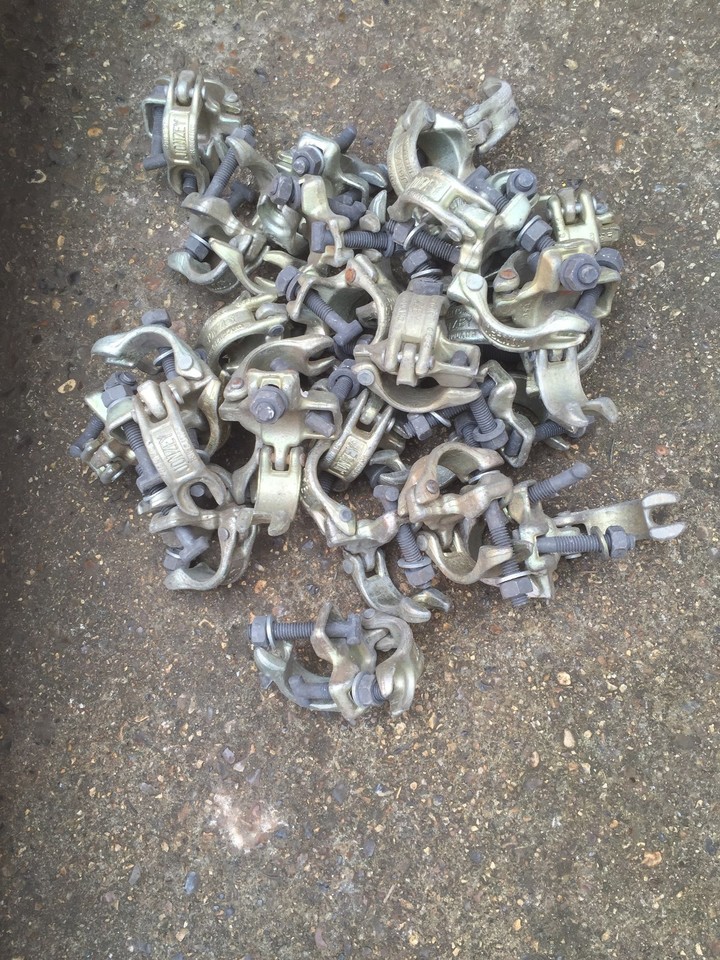 10 DROPPED FORGED DOUBLE/ 90S SCAFFOLD FITTINGS WITH SHERADISED BOLTS ...