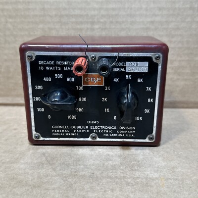 CDR Decade Resistor RDA 10W Max 100 Ohms Cornell-Dubilier Electronics ...