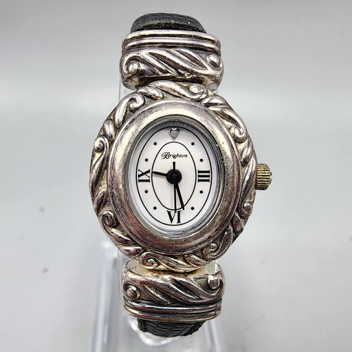 Brighton Paris Watch Women Silver White Dial 22mm Oval Reversible New ...