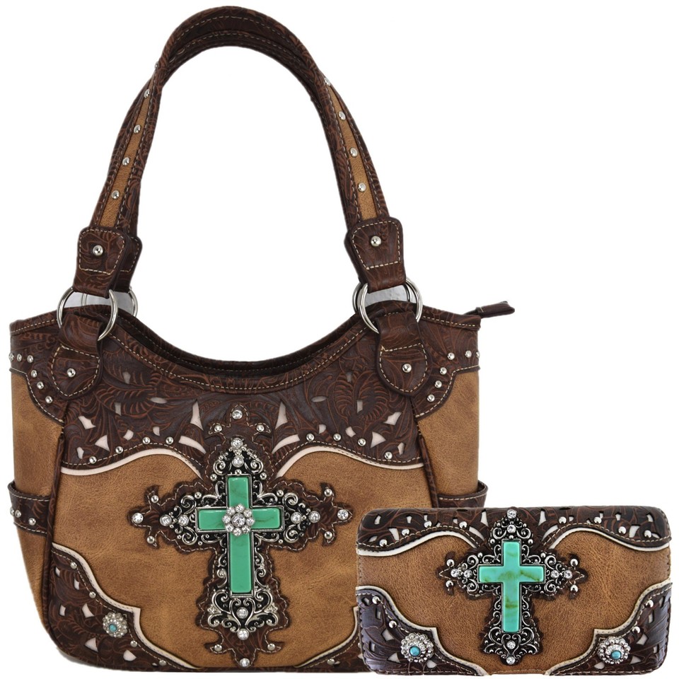Western Cross Country Handbag Tooled Leather Purse Women Shoulder Bag ...