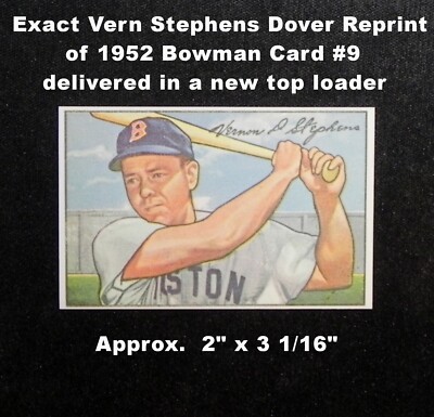 Vern Stephens Dover Reprint of 1952 Bowman Card #9 _ EXACT CARD (A) | eBay