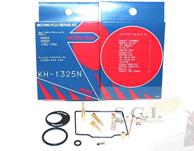 HONDA XR80 XR80R KEYSTER CARBURETOR CARB REBUILD REPAIR KIT 1985 - 1986 ...
