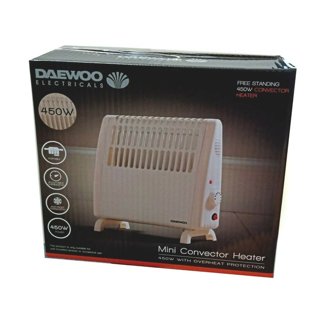 Daewoo 450w Frost Watcher Compact Electric Mini Convector Heater for ...