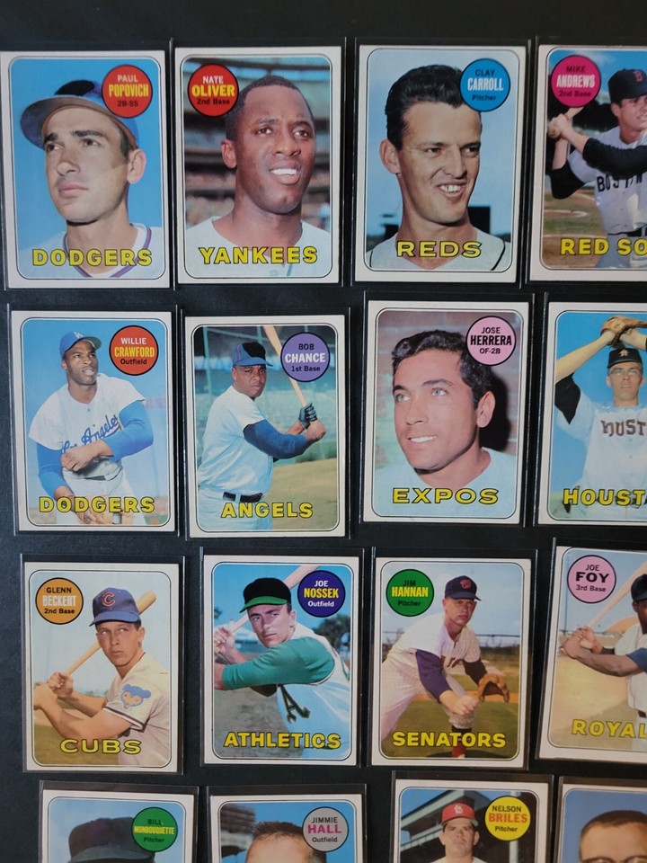 1969 Topps Baseball Cards - EX to EXMT - Boston Red Sox | NY Yankees ...