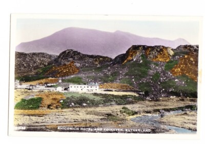 Vintage Postcard Rhiconich Hotel & Foinaven Sutherland Scotland REAL ...