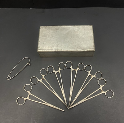 Pre WW2 Lot Locking Forceps Aesculap KNY Scheerer Germany Box ...