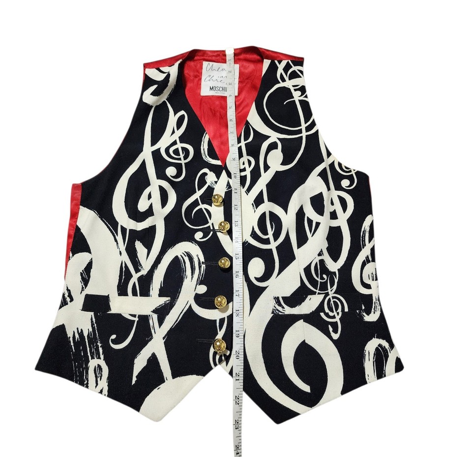 Vintage 80s 90s Rare Moschino Cheap And Chic Musical Notes Print Vest ...