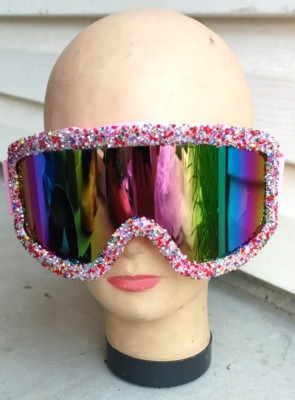 Rave Festival Rhinestone Jeweled Bling Snow Goggles EDM EDC | eBay