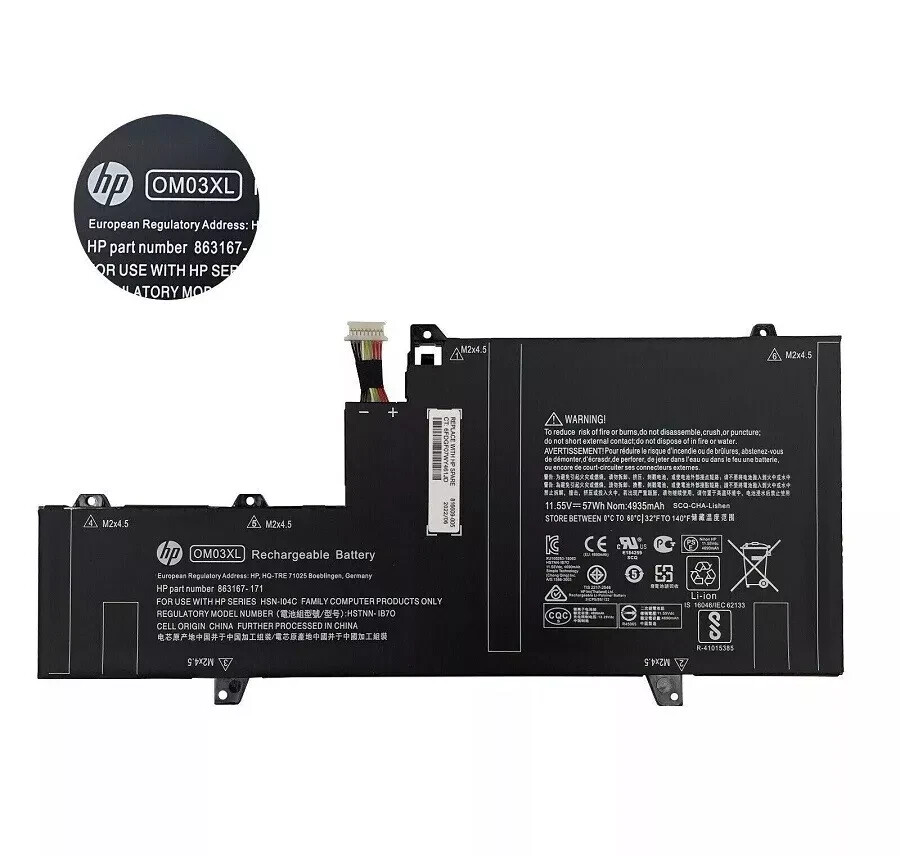 OEM 57Wh OM03XL Battery For HP EliteBook X360 1030 G2 13.3" HSN-104C ...