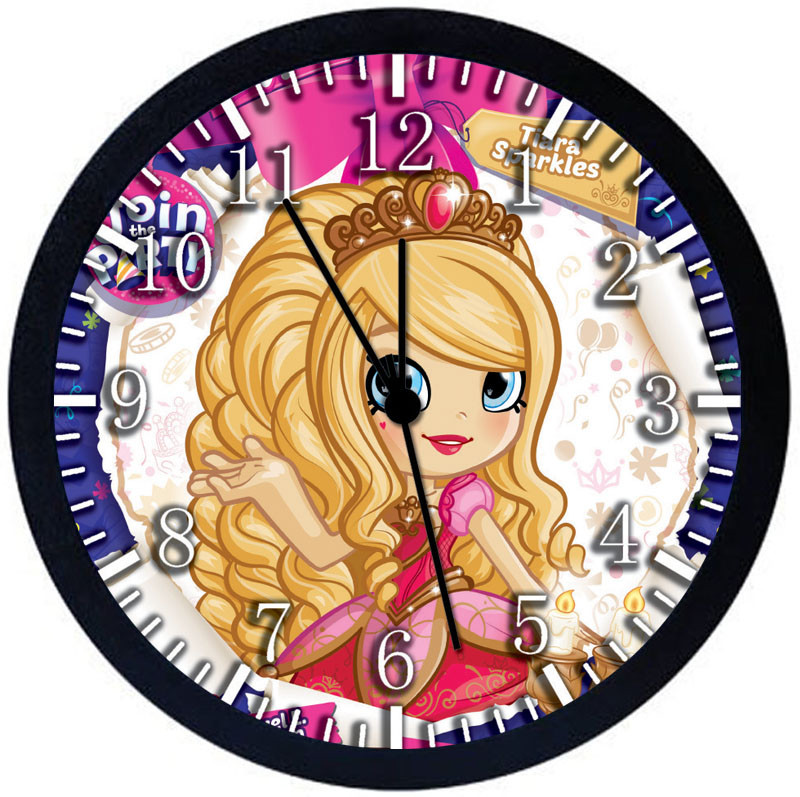 Shopkins Tiara Sparkles Black Frame Wall Clock Nice For Decor or Gifts ...