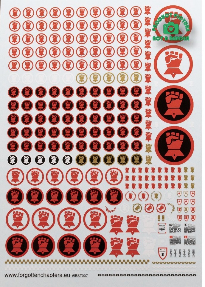 Red Gauntlets Transfers Decals Compatible with 28mm wargaming marines ...