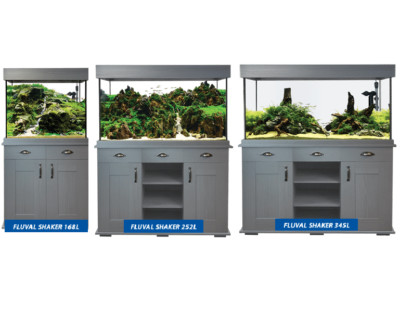 Fluval Shaker 168 252 345 Aquarium & Cabinet Complete Kit Grey Fish ...