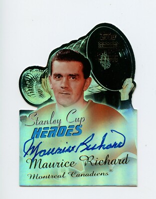 99-00 TOPPS STANLEY CUP HEROES AUTOGRAPH AUTO MAURICE RICHARD CANADIENS ...