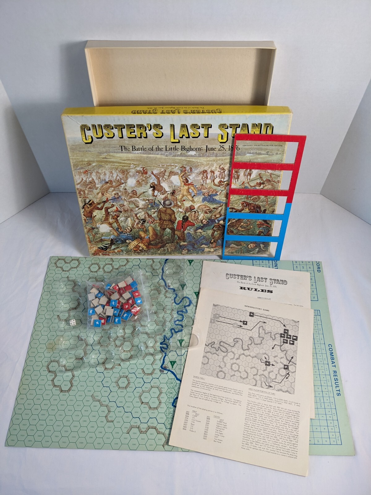 CUSTER'S LAST STAND War Board Game COMPLETE Battleline 1976 OOP Hard To ...