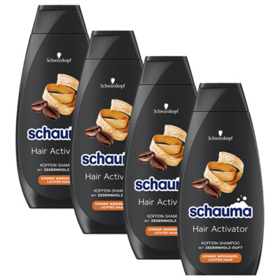 Schauma Hair Activator Shampoo Al Caffeina Con Legno Di Cedro 4 Pezzi ...