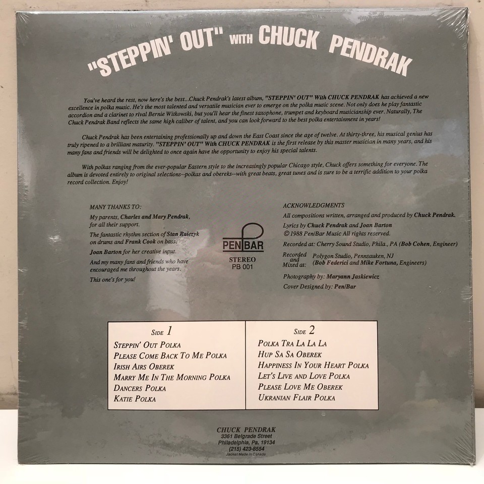 sealed! "Steppin' Out" with Chuck Pendrak & "Unlimited Polka Energy" LP ...