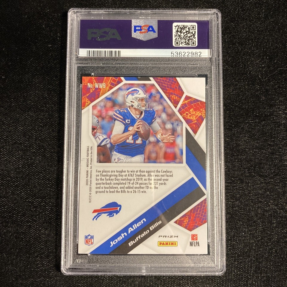 2020 Panini Mosaic #WW9 Josh Allen Will to Win Green Prizm SP PSA 10 ...