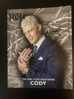 Official Ring of Honor Cody Rhodes Autographed Promo ROH | eBay