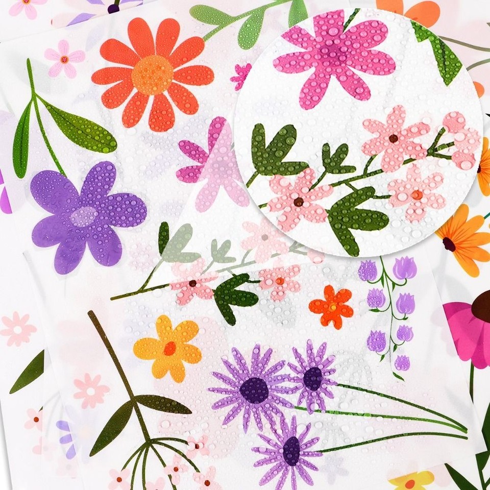 8Sheets/102PCS Removable Flowers Wall Decals Wall Decoration | eBay UK