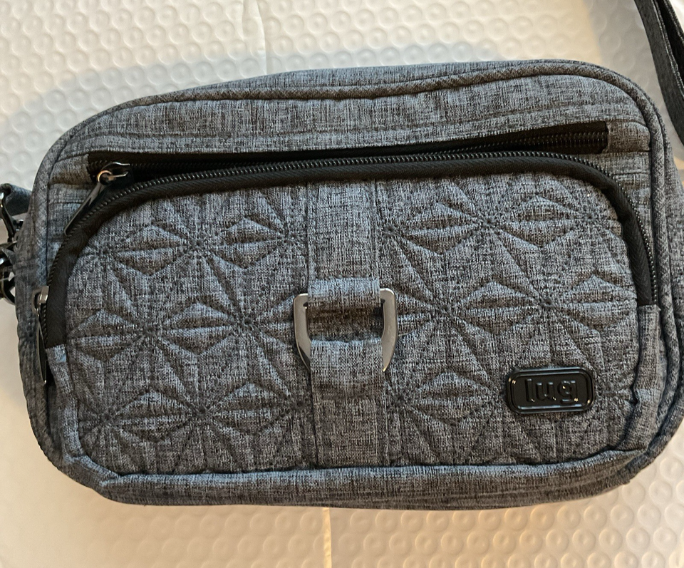 Lug Carousel Crossbody/ Shoulder Bag Heather Gray Quilted Removable ...