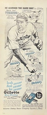 1940's Vintage Original Gillette Dave Boo Ferriss Boston Red Sox ...