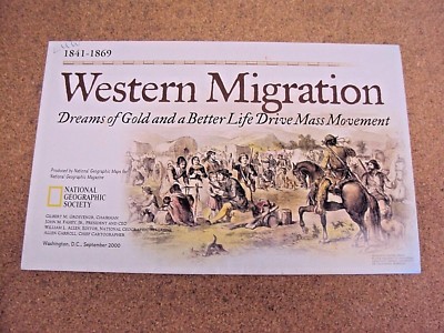 National Geographic September 2000 Wall Map US Western Migration + Pathfinders | eBay