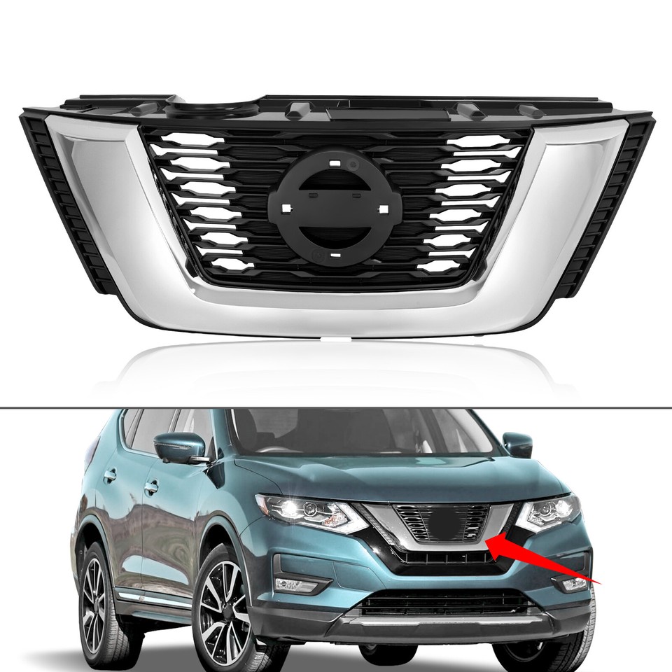 KUAFU For Nissan Rogue 2017-2020 19 Front Upper Bumper Grille Grill ...
