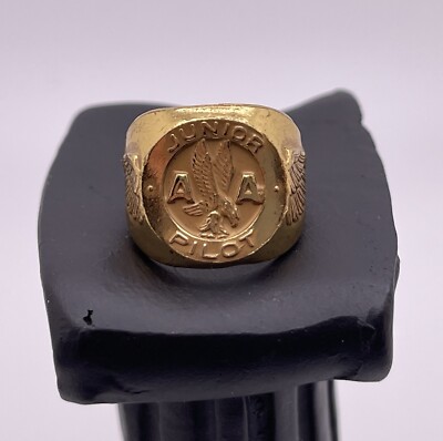 Vintage AA American Airline Junior Airplane Pilot Adjustable Ring | eBay