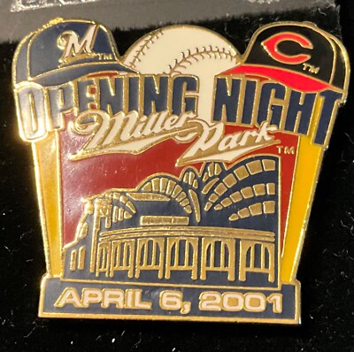 Miller Park April 6 2001 Opening Night Collector Pin Brewers vs Reds | eBay