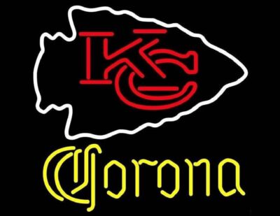 Kansas City Chiefs Corona Neon Sign Lamp Light 19x15 Glass Bar Beer ...