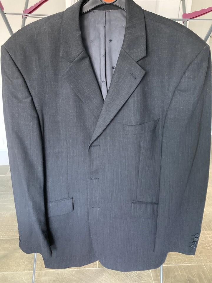 Men’s Jeff Banks Dark Grey Wool Suit Jacket 44 Inch Chest Long | eBay UK