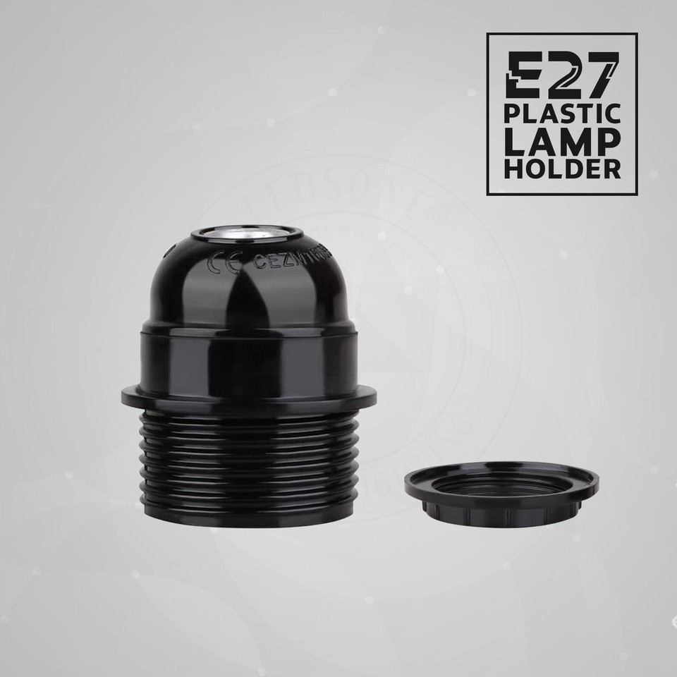 E27 E14 Plastic Light Bulb Lamp Holder Screw style Pendant Socket Bulb ...