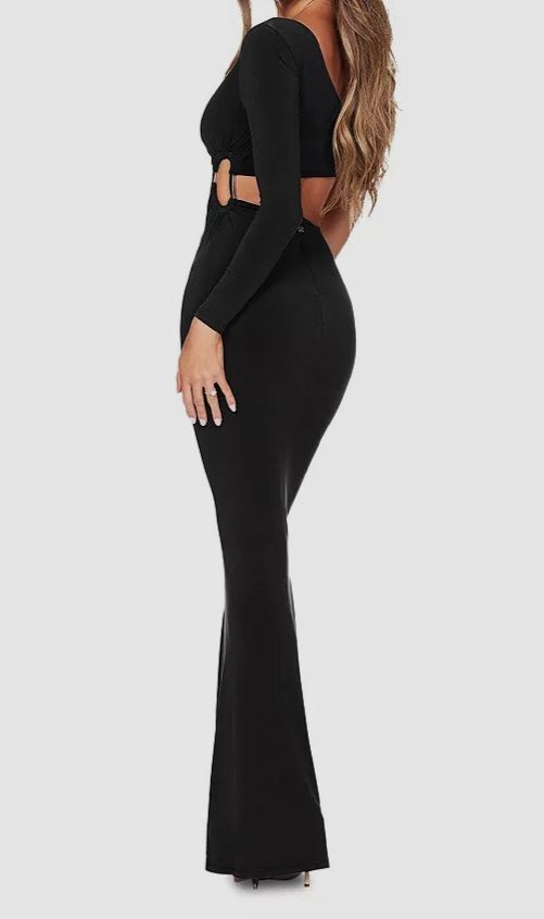 $300 Nookie Women's Black Tia One Shoulder Cut Out Gown Dress Size XS ...