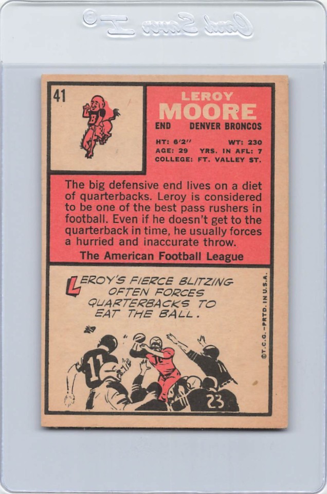 1966 Topps #41 Leroy Moore Broncos EX/MT *DA-C9136 | eBay