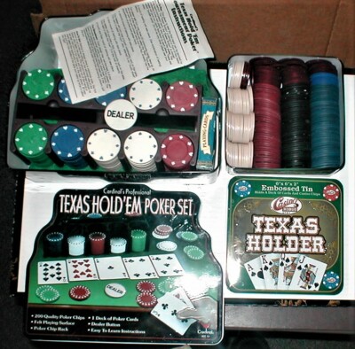 Texas Hold'em Poker Cardinal's Professional Set Complete MINT- Plus Tin ...