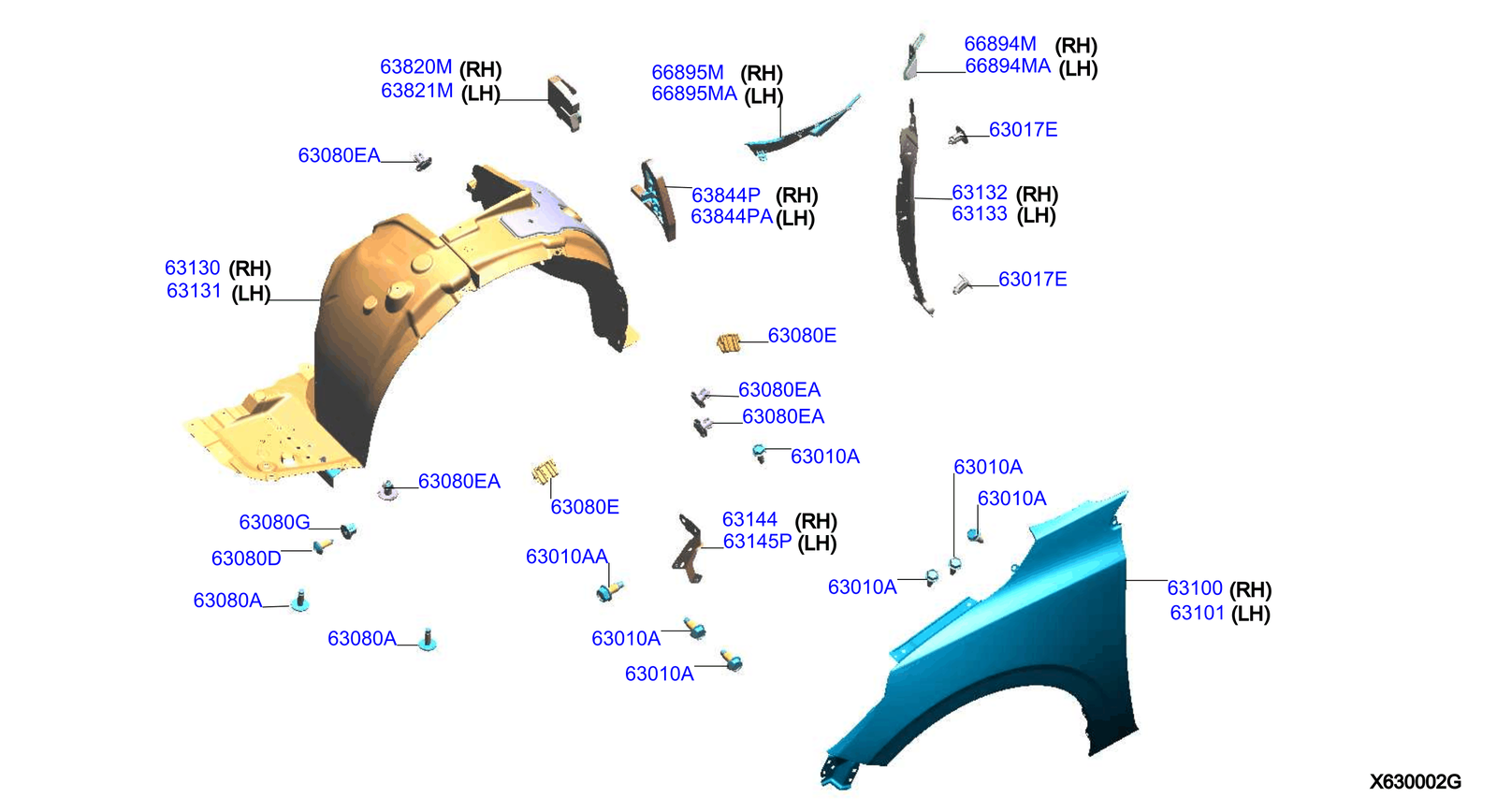 Genuine Nissan Cover Front Fender RH 668946LB0A / 66894-6lb0a OEM for ...