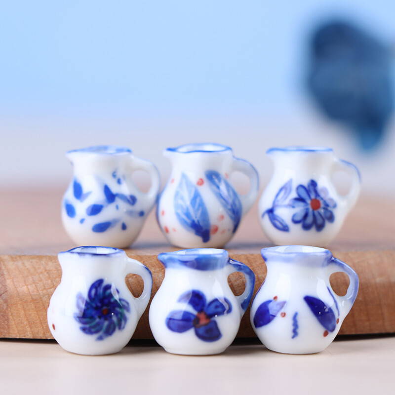 6pcs 1/12 Dollhouse Miniature Mini Milk Pots Set Dolls Room Furniture ...