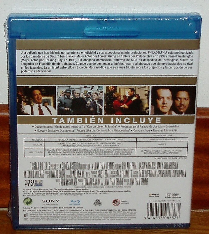 Philadelphia Blu-Ray New Sealed Tom Hanks Denzel Washington (Unopened ...