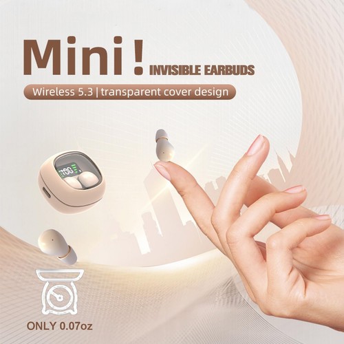 Small Invisible Earbuds Smallest Wireless Bluetooth Low Profile Micro ...