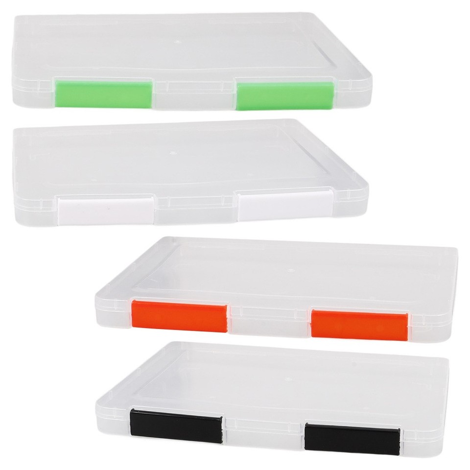 4 Pcs A5 Paper Storage Box Office Work Plastic Business Card Holder ...