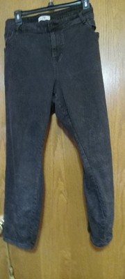 BLACK DENIM JEANS WITH ZIPPER DETAIL BOTTOMS SIZE 20 SHORT | eBay