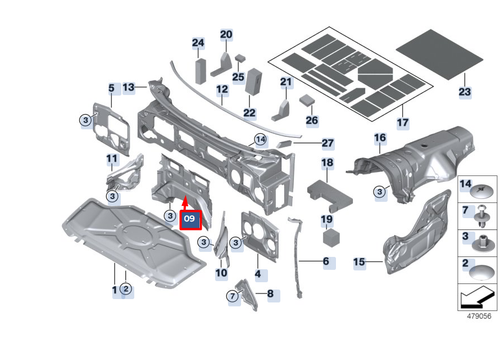 NEW BMW X6 F16 M F86 ENGINE COMPARTMENT SOUND INSULATION 51487320576 ...