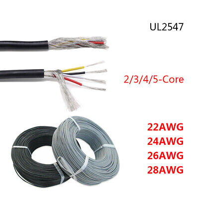 22/24/26/28AWG Multi-Core Shielded Wire Audio Cable 2/3/4/5 Core ...
