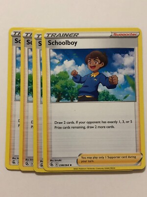 Pokemon Card Fusion Strike 4x Playset Schoolboy 238/264 NM | eBay
