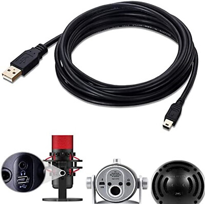 10FT USB Cable Cord for Blue Snowball iCE / Black Out / HyperX Quadcast ...